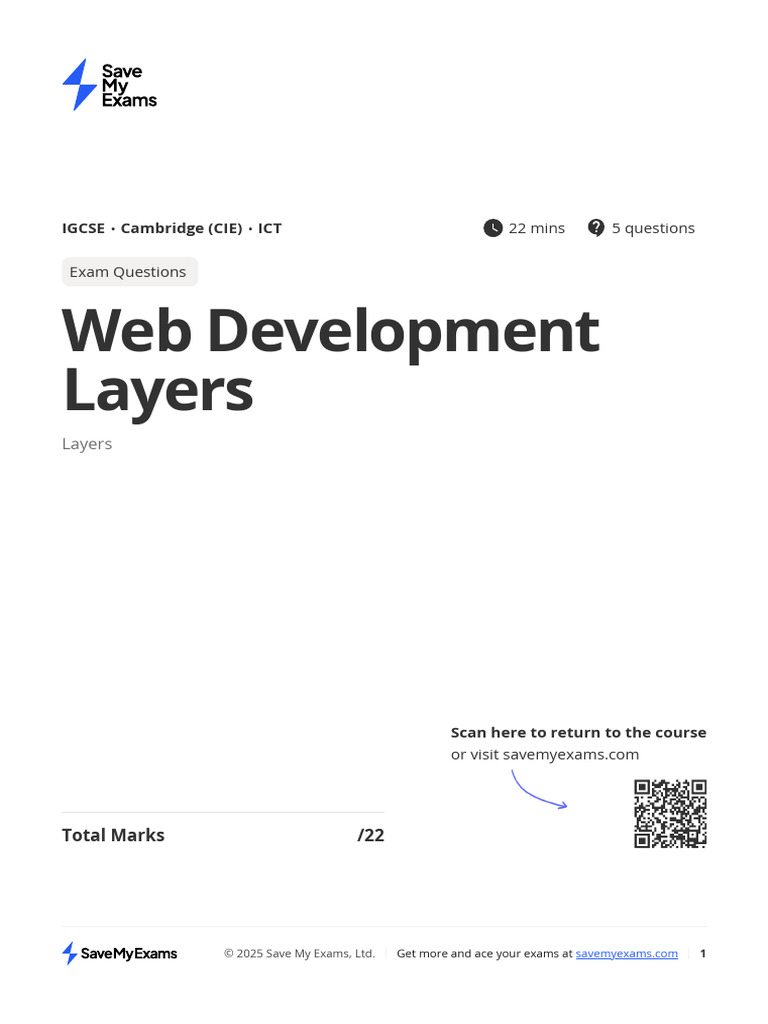 Web-Development-Layers-Question and Answer | PDF | World Wide Web | Internet & Web