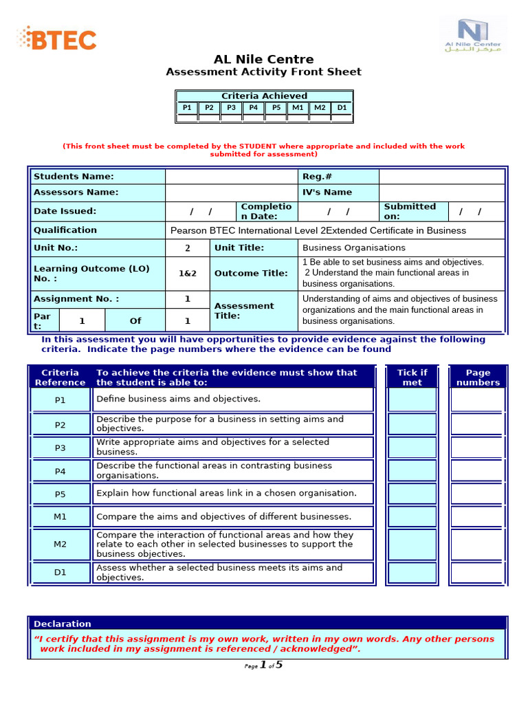 Unit 2 Business Organisations Level 2 | PDF