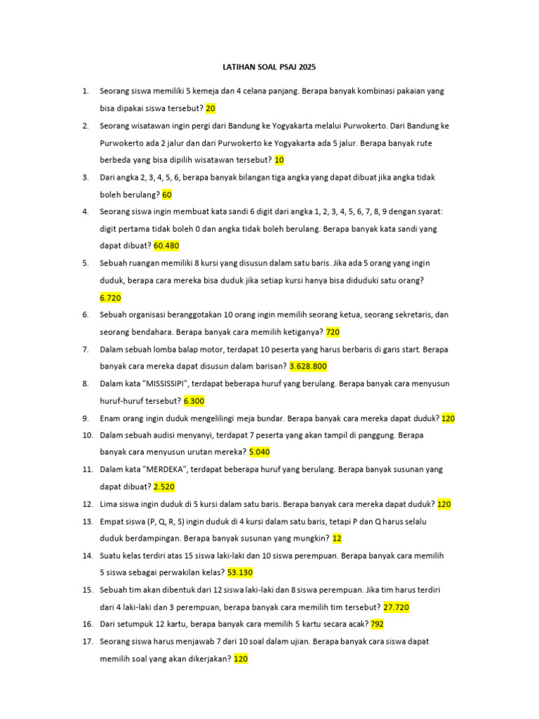 PSAJ Math Answ rafi 2025 | PDF