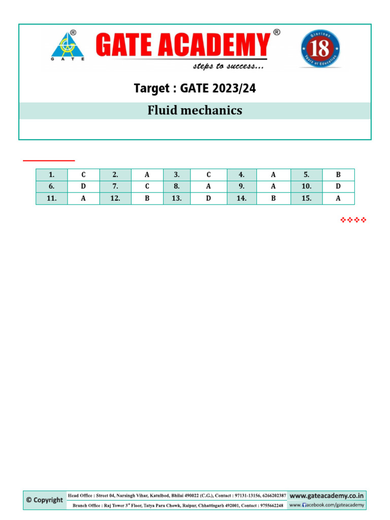 DPP-01 Answer (Properties of Fluids) | PDF