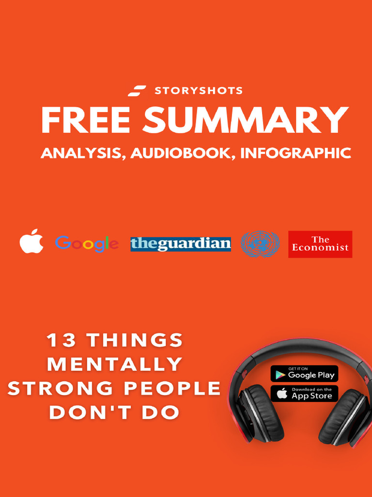 13 Things Mentally Strong People Don't Do by Amy Morin StoryShots Book ...