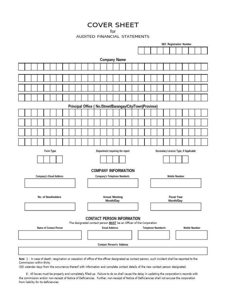 AFS Cover Sheet Instructions | PDF
