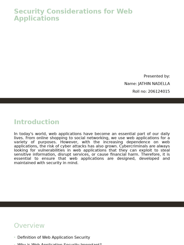 206124015_Security Considerations for Web Applications | PDF | Computer Security | Security