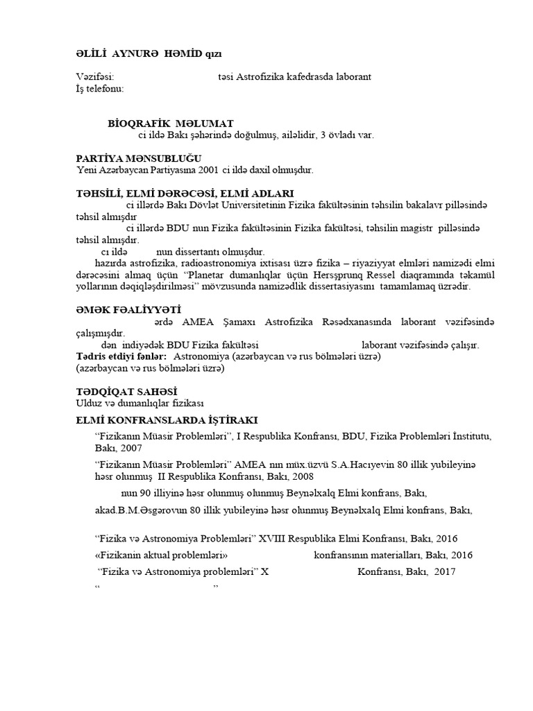 CV Form | PDF