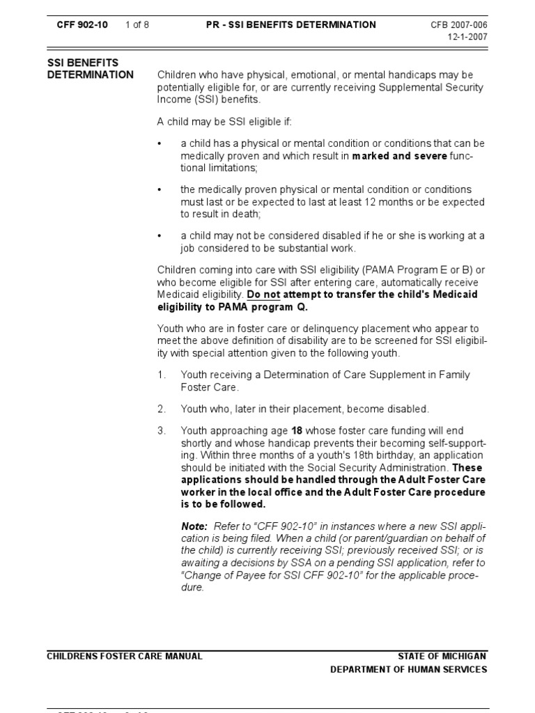 TITLE IV SSI Determination | PDF | Supplemental Security Income ...