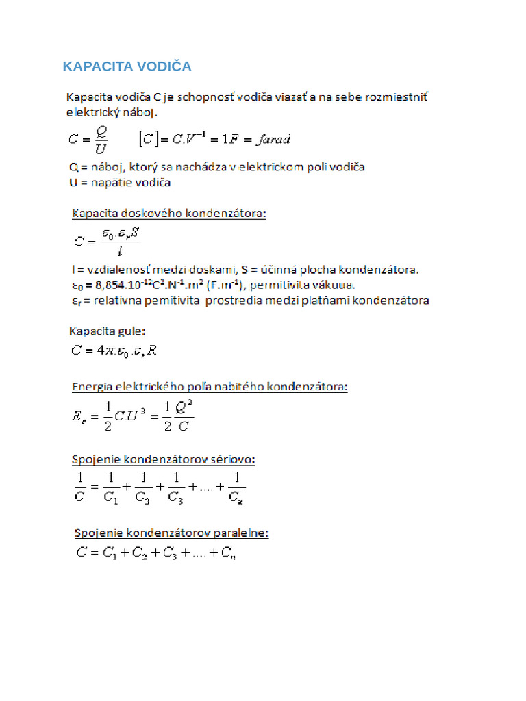 Spájanie Kondenzátorov - Príklad | PDF