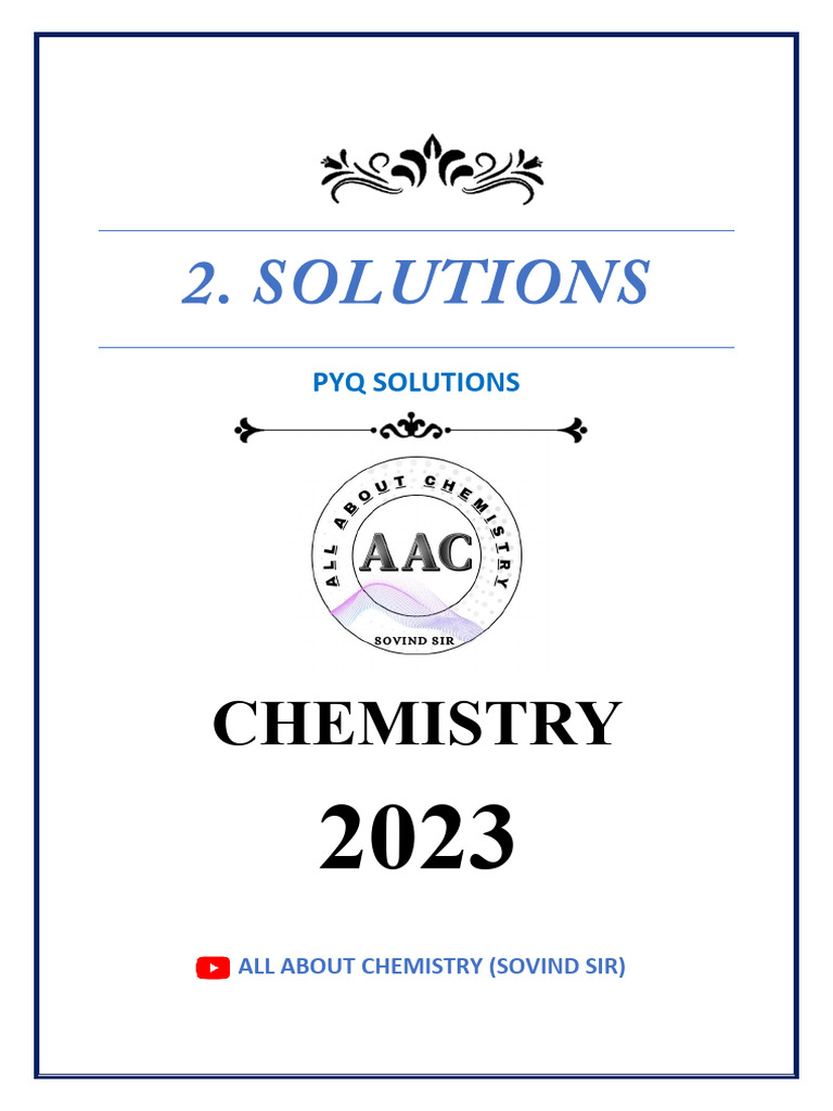 2023 Chemistry PYQ Solutions Guide | PDF