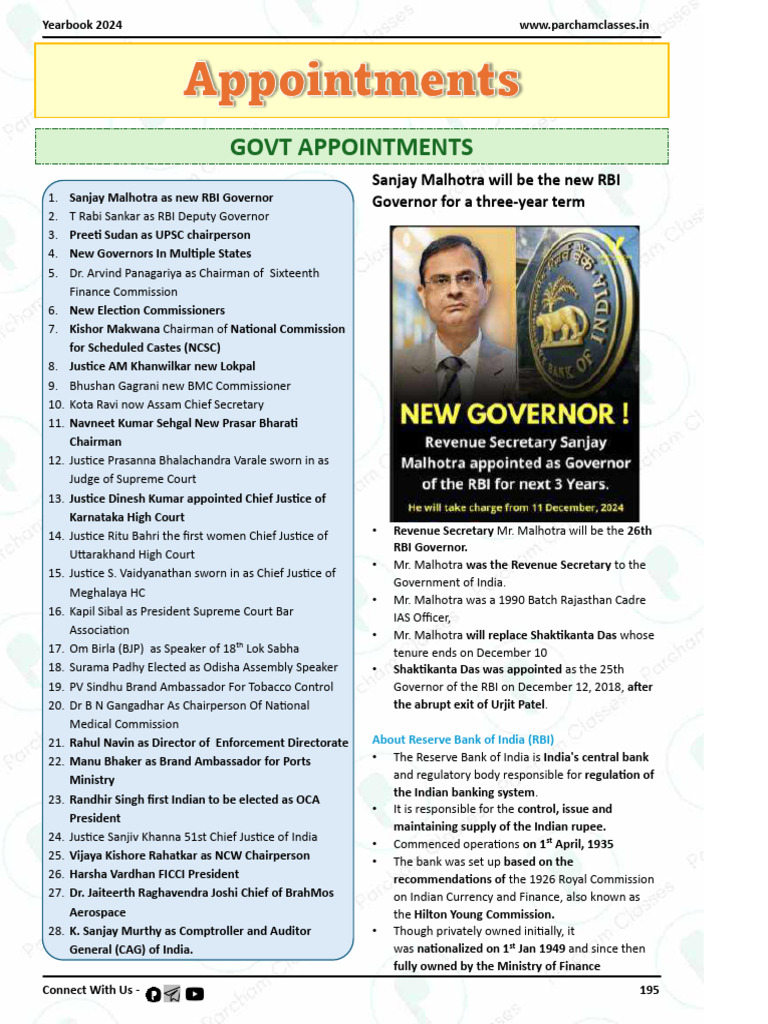Appointments | PDF | Government | Government Of India