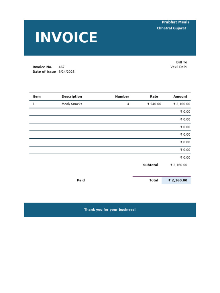 Simple Blue Timesheet Invoice | PDF