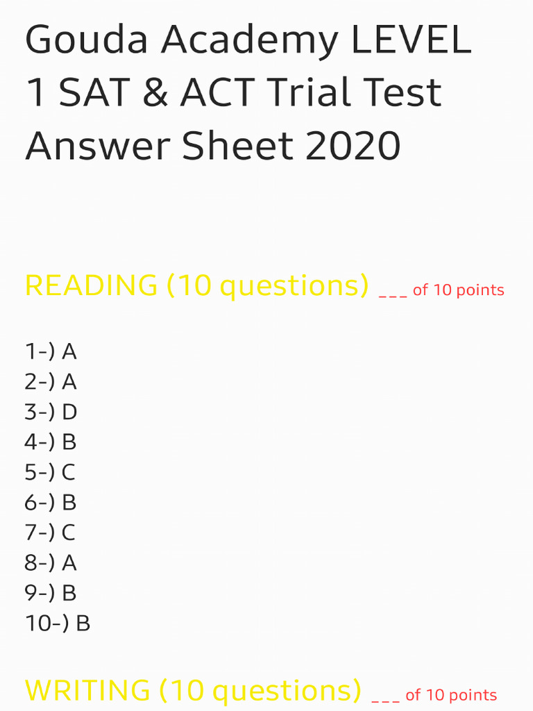 Answer Key | PDF