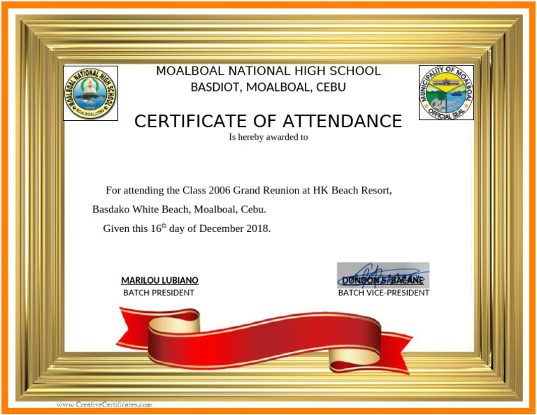 Attendance Certificate | PDF
