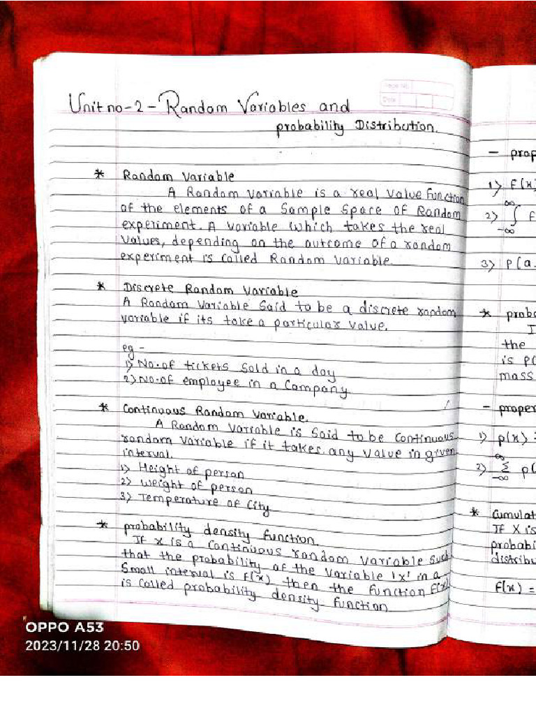 chapter-2- Random variable and probability distribution_compressed | PDF