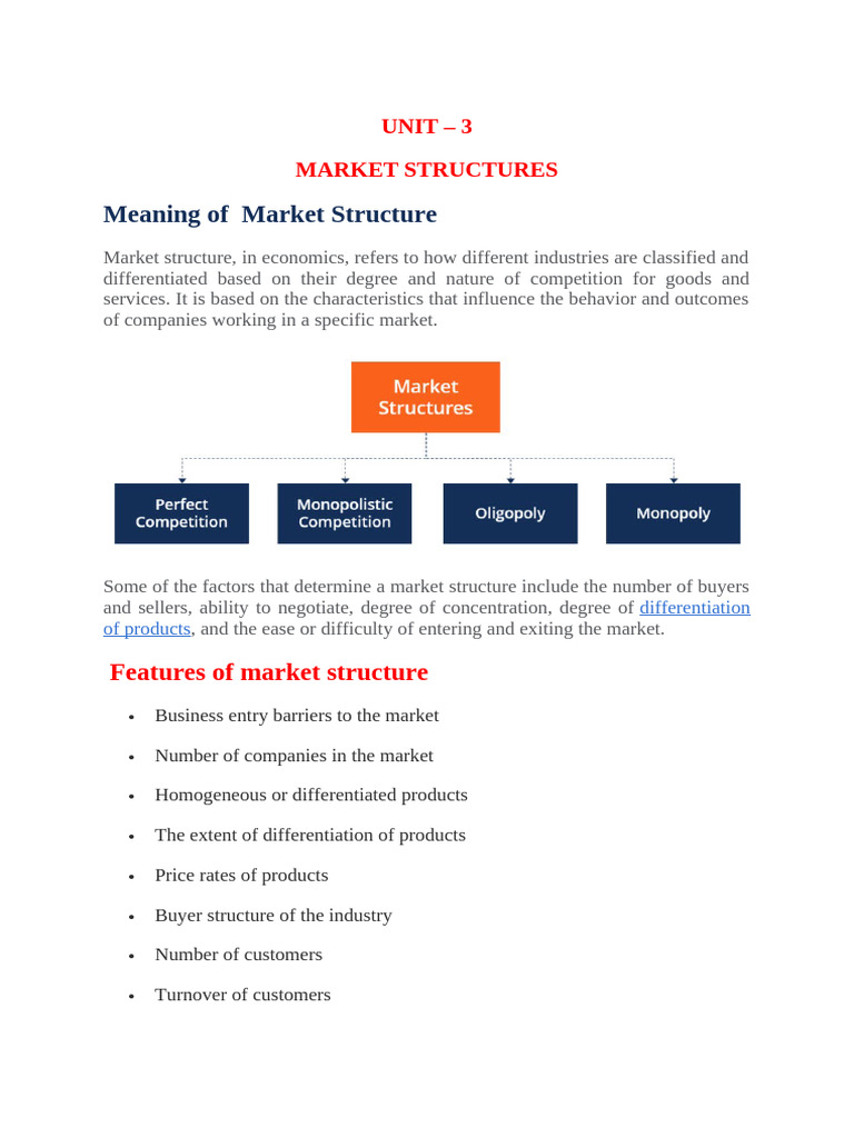 Meaning of Market Structure | PDF | Perfect Competition | Market ...