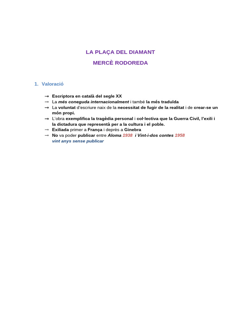 La Plaça Del Diamant | PDF