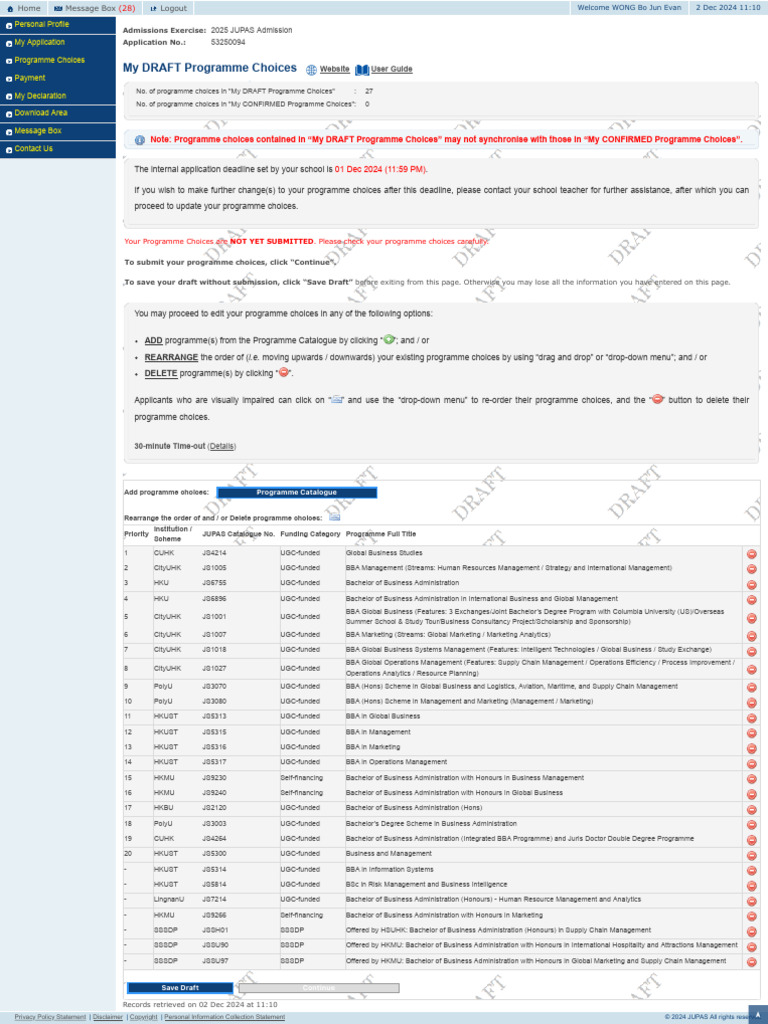Joint University Programmes Admissions System | PDF