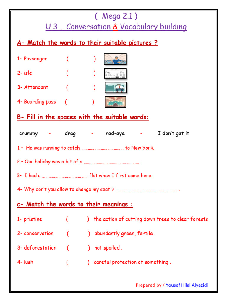 Mega 2.1 U 3 (Conversation & Vocabulary Building) | PDF