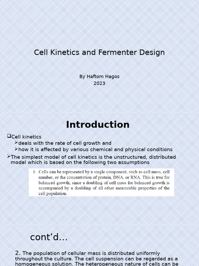 Chapter 6 - Cell Kinetics and Fermenter Design | PDF | Chemical ...