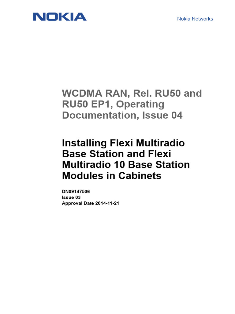 Installing Flexi Multiradio Base Station and Flexi Multiradio 10 Base ...