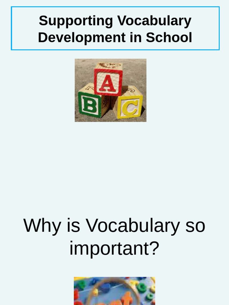 SupportingVocabularyDevelopment Primary | PDF | Vocabulary | Word