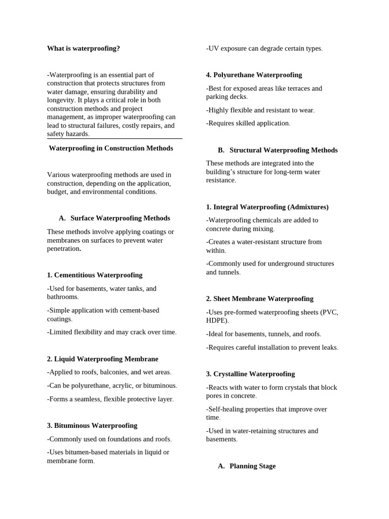 GROUP12 WATERPROOFING Report-Summary | PDF | Building Technology ...