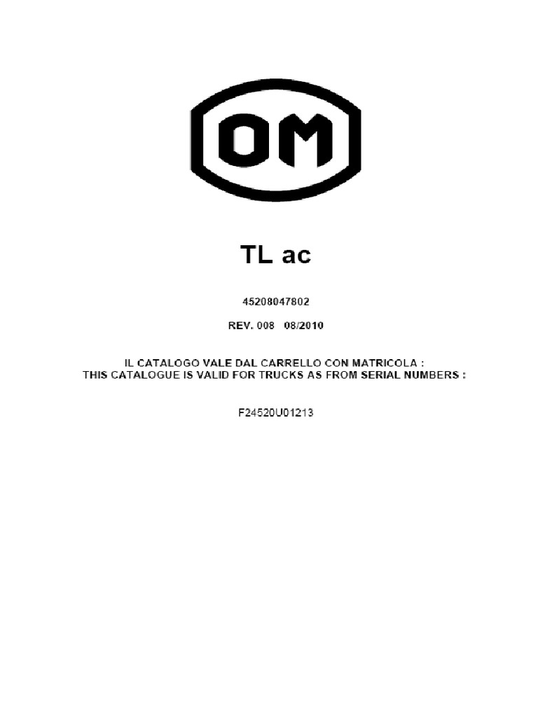 Parts List for 4520 TLac Trucks | PDF | Electrical Connector | Pump