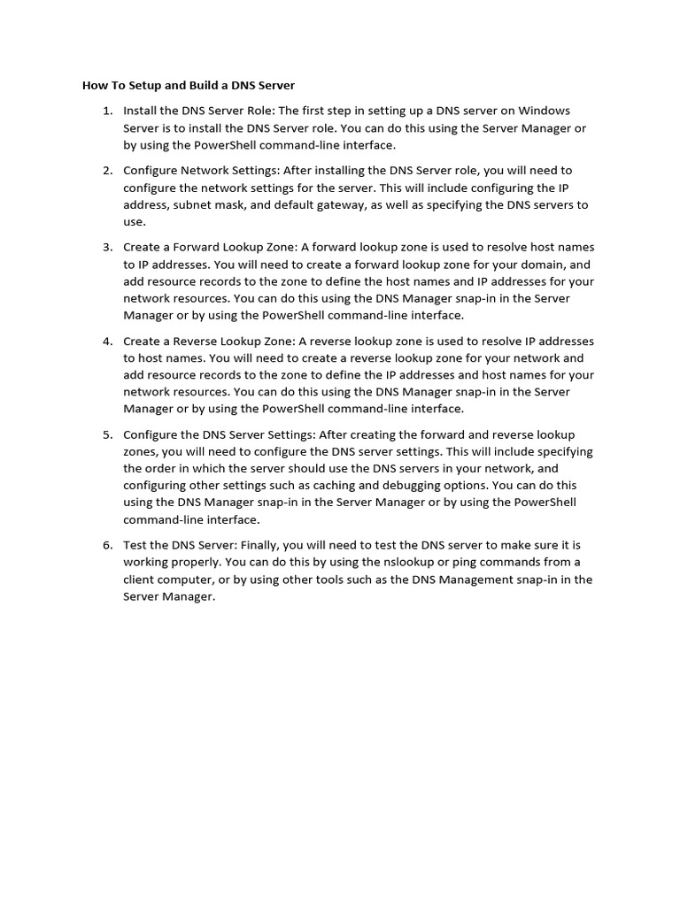 How To Setup A DNS Server | PDF