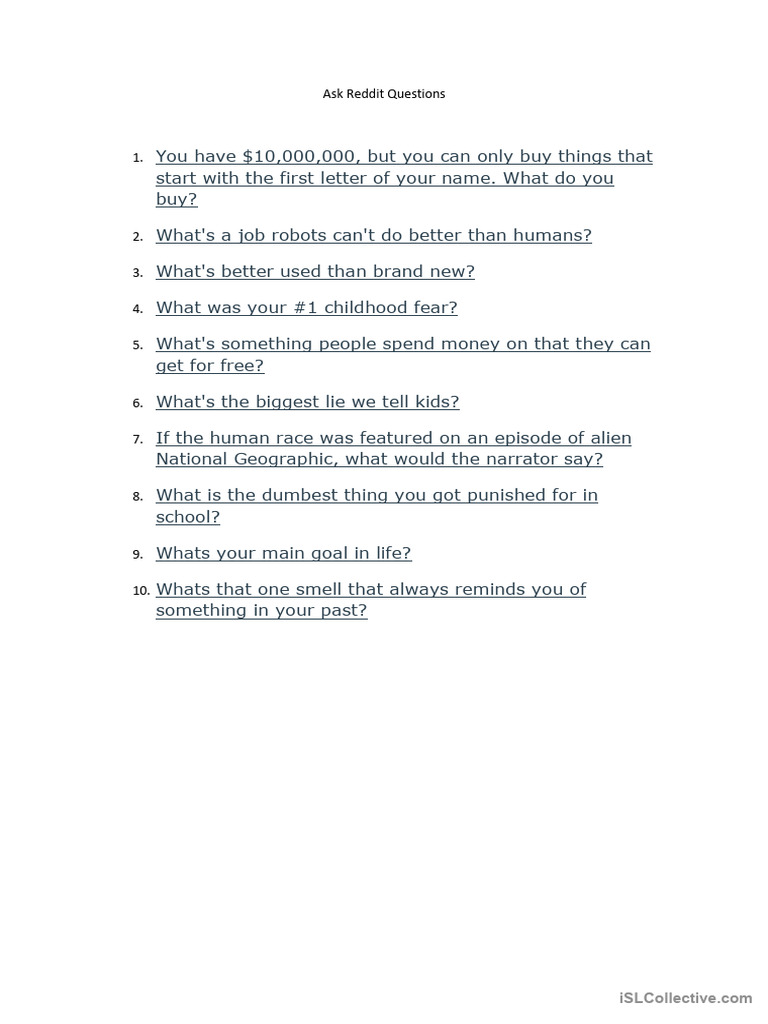 Conversation Questions | PDF