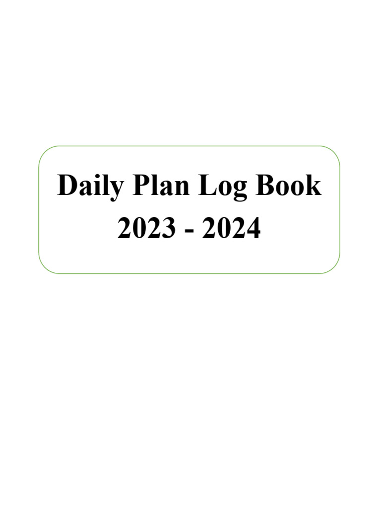 Daily Log Plan | PDF