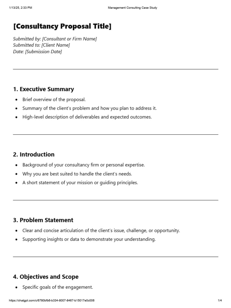 Management Consulting Proposal | PDF | Business