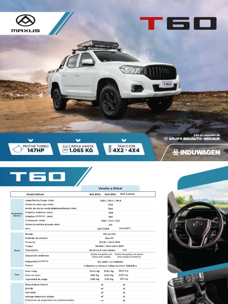 Ficha T60 C116efabf5 | PDF | Tecnología de vehículos | Vehículos con tracción trasera