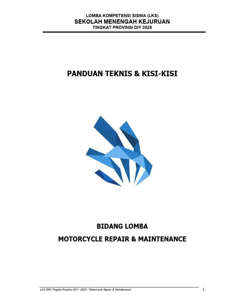 KISI-KISI SOAL LKS Motorcycle Repair & Maintenance 2025 | PDF