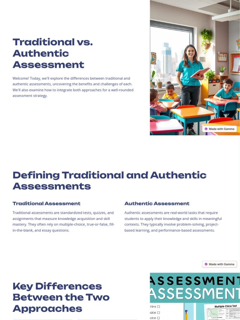 Traditional Vs Authentic Assessment | PDF | Educational Assessment ...