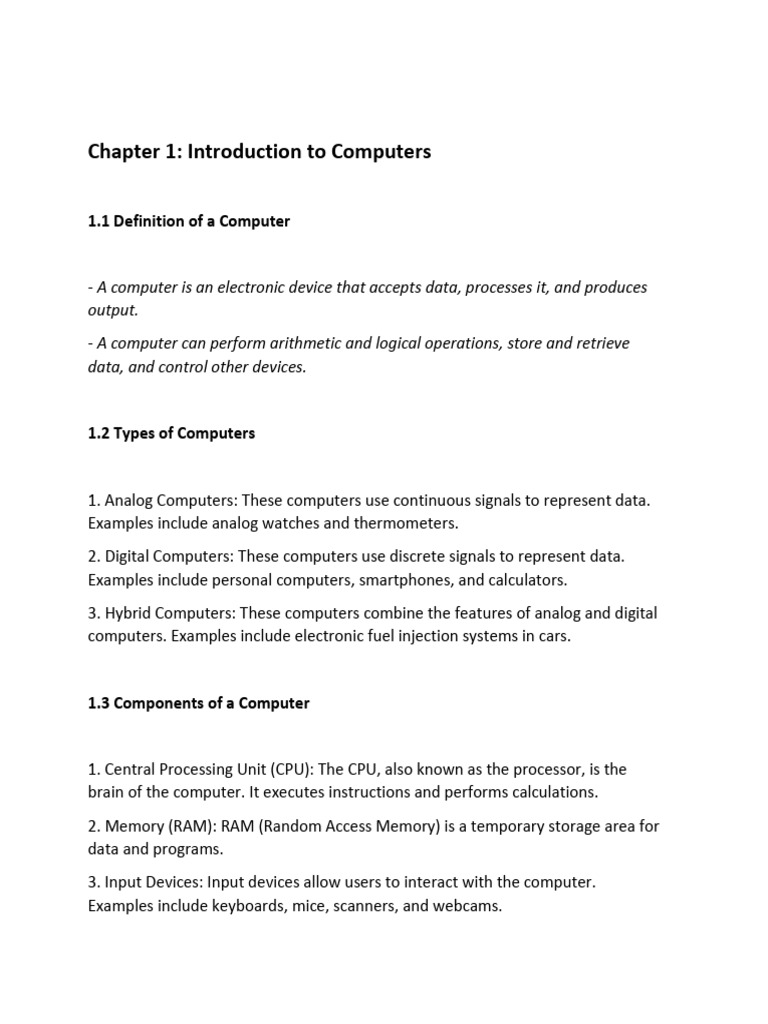 Introduction to Computer Basics | PDF | Random Access Memory | Central Processing Unit