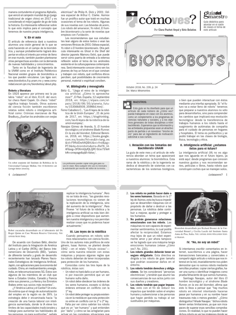 Articulo Biorobots | PDF | Robot | Robótica