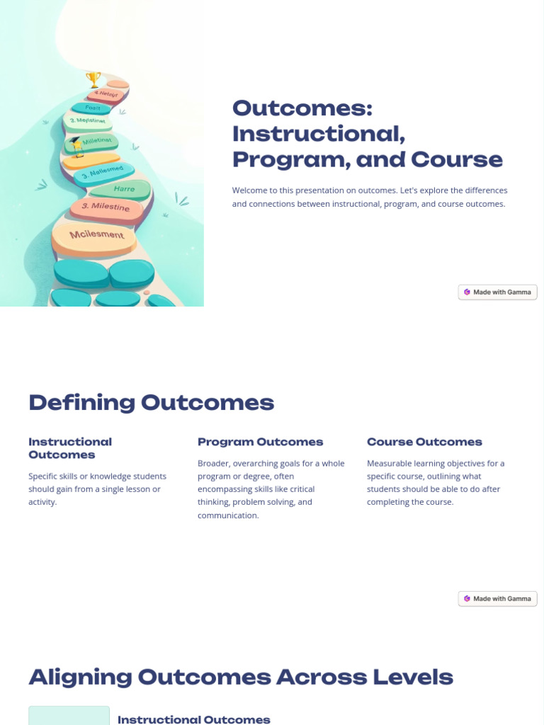Outcomes Instructional Program and Course | PDF