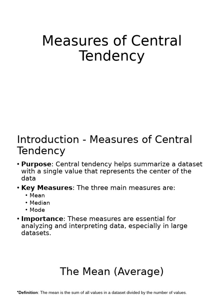 Understanding Central Tendency Measures | PDF | Mode (Statistics) | Mean