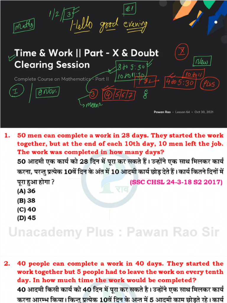 Time Work Part X Doubt Clearing Session With Anno | PDF