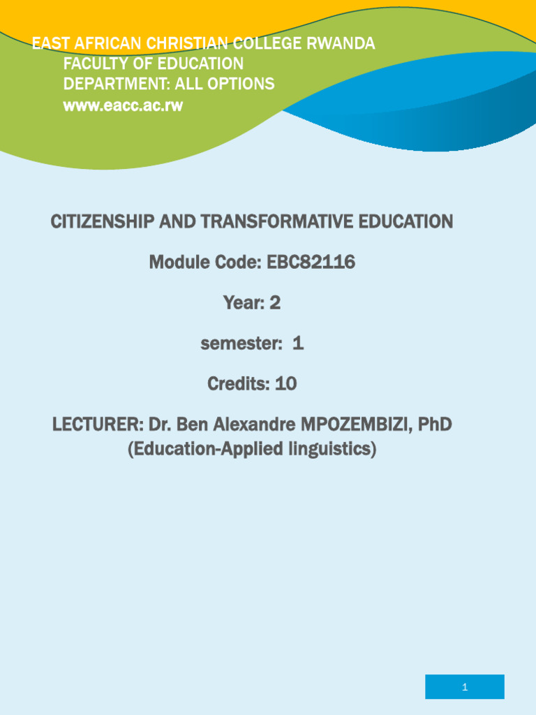 Citizenship and Transformative Education Module 1 | PDF | Citizenship ...