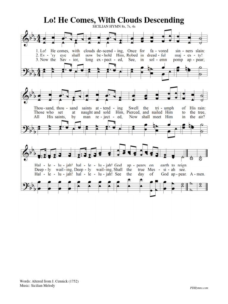 Lo He Comes With Clouds Descending_arr4 | PDF