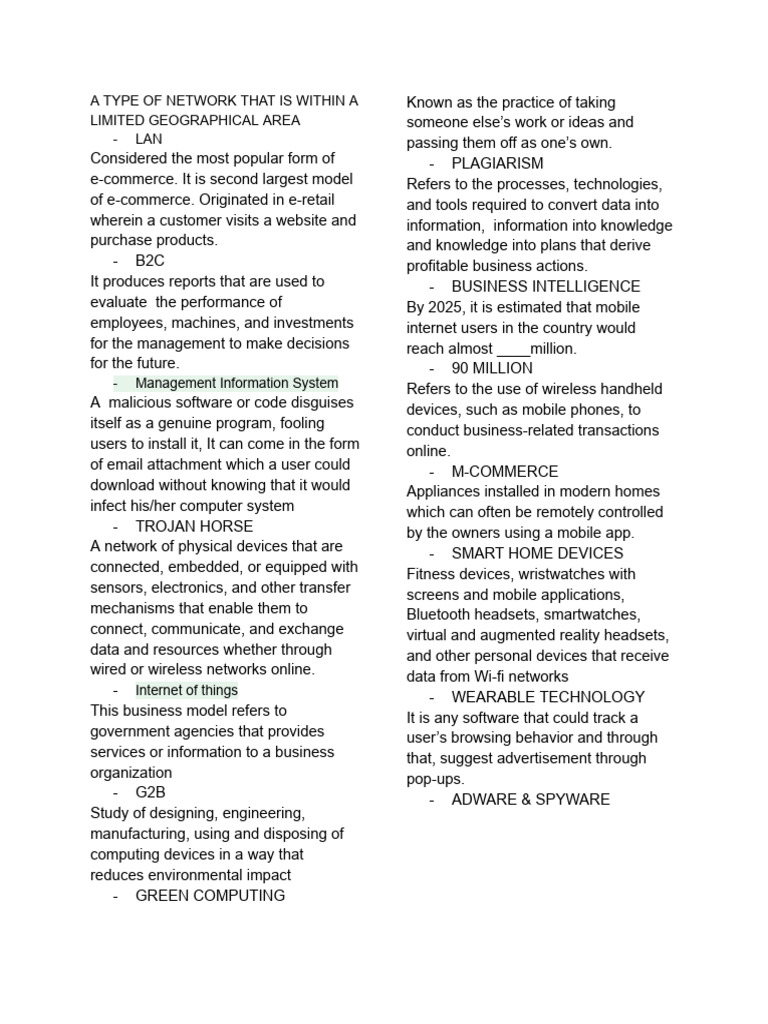 It Quiz & Finals Reviewer | PDF | Computer Network | Information