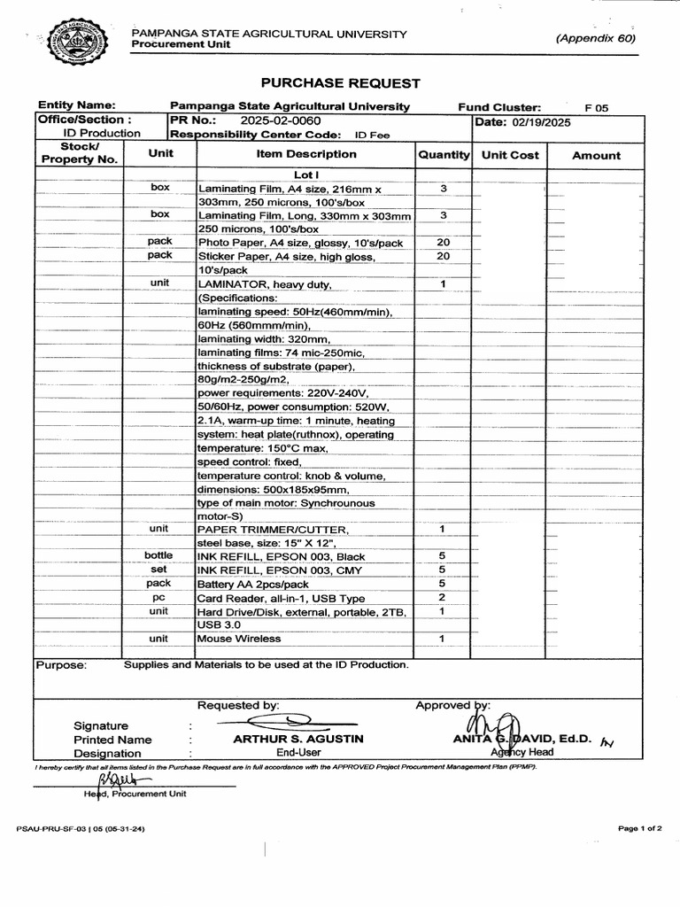 Purchase Request | PDF