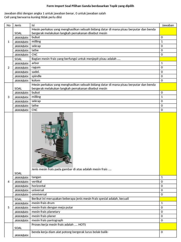 XI - TPF - Pil Ganda - SAS - Genap | PDF