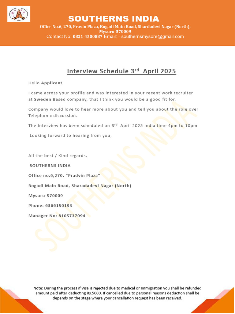 Interview Offer Letter 3 | PDF