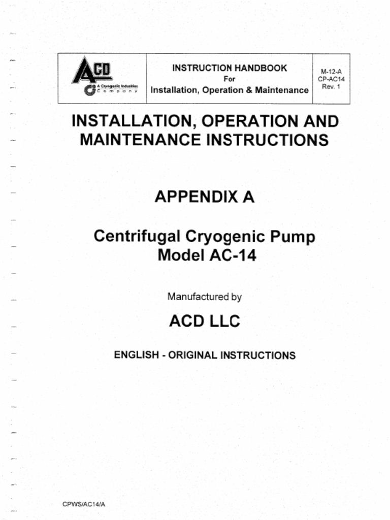 ACD AC14 LNG Pump Manual | PDF
