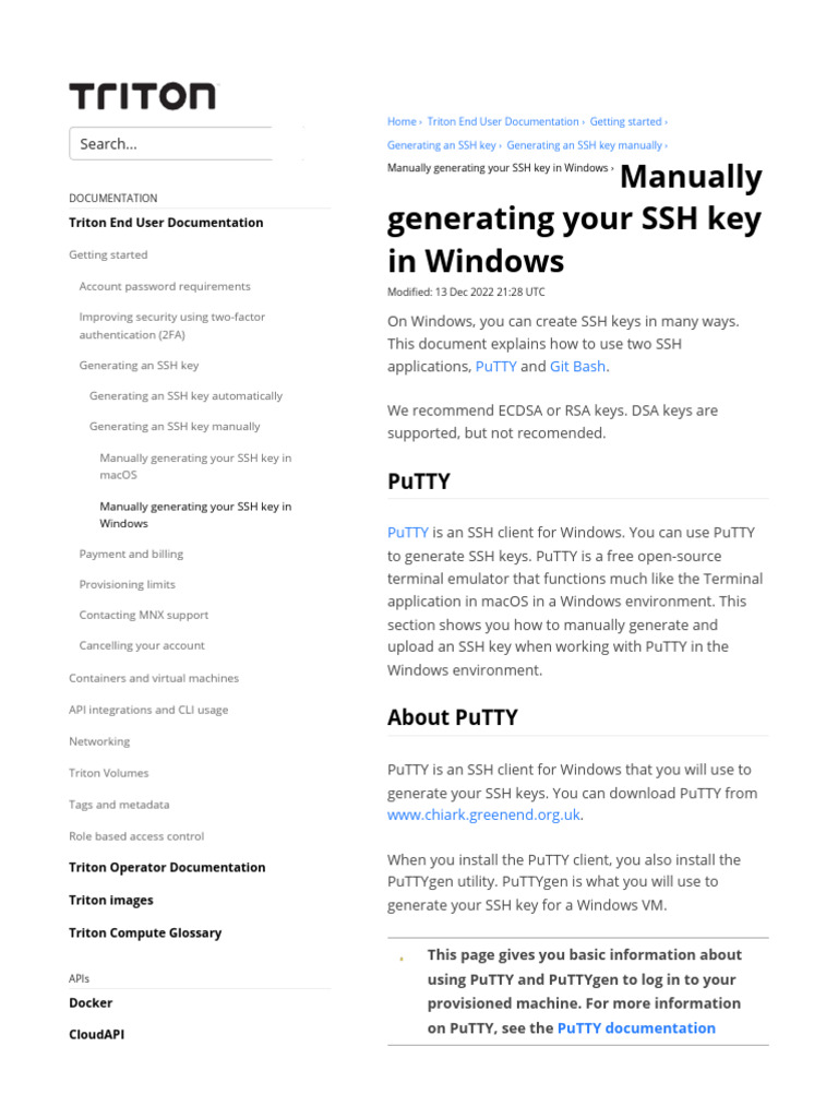 Manually Generating Your SSH Key in Windows | PDF | Secure Shell | Microsoft Windows