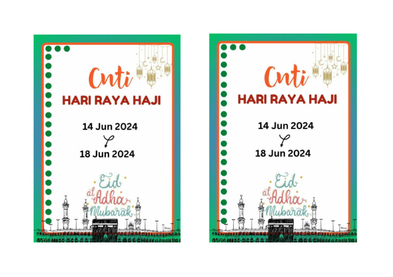 Cuti Raya Haji | PDF