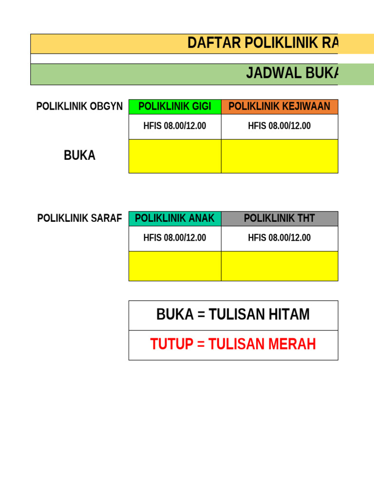 Buka Tutup Poliklinik Maret 2025 | PDF