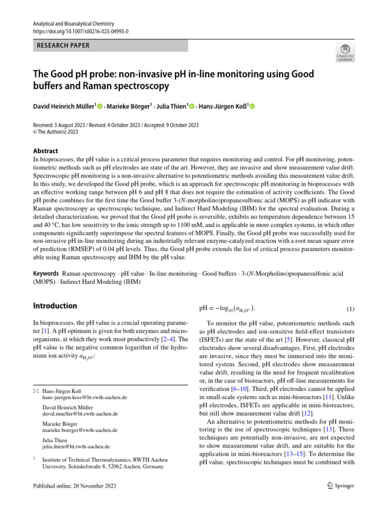 The Good PH Probe Non-Invasive PH in-line Monitori | PDF | Ph | Acid ...