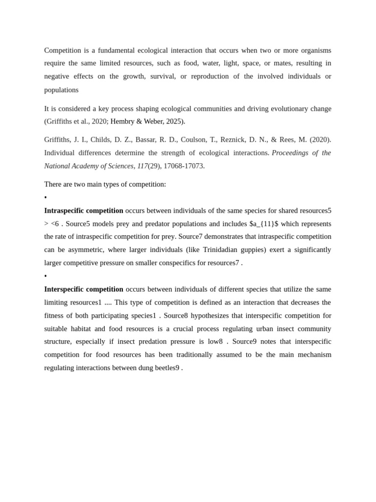 Types of Ecological Competition Explained | PDF