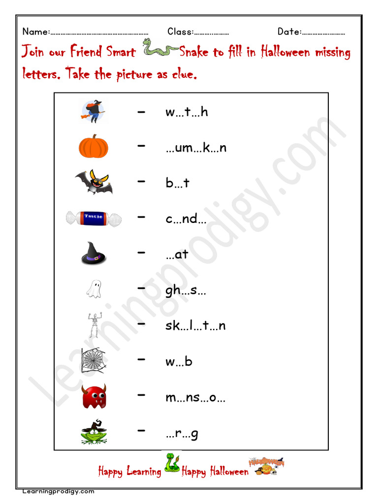 Halloween Missing Letters | PDF